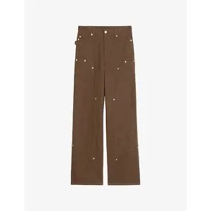 Zadig&Voltaire Perya Straight-Leg Mid-Rise Cotton Trousers Moss