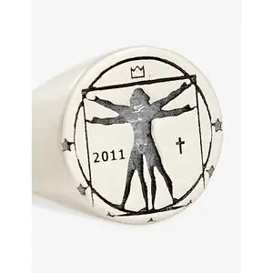 SERGE DENIMES Vitruvian Engraved Sterling Ring