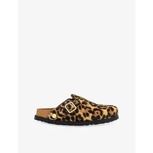 BIRKENSTOCK Calf-hair Print Clogs - Leopard