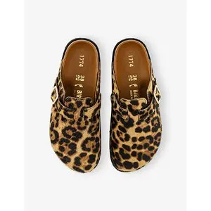 BIRKENSTOCK Calf-hair Print Clogs - Leopard
