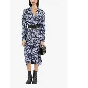 The Kooples Chain Embellished Logo Embossed Leather Belt