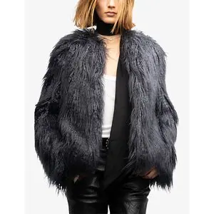 Zadig&Voltaire Freddie Faux Fur Coat - Anthracite