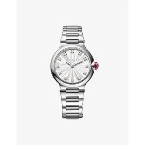 BVLGARI Lvcea Stainless-steel And Diamond Automatic Watch - Silver
