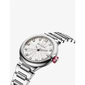 BVLGARI Lvcea Stainless-steel And Diamond Automatic Watch