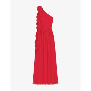 RO&ZO Isla Corsage One-shoulder Maxi Dress - Red