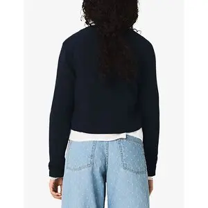 Maje Bow-button Wool Cardigan - Navy