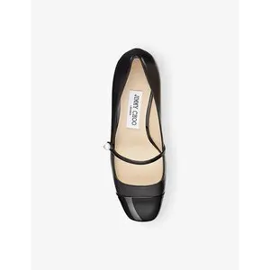 JIMMY CHOO Elisa Block-heel Leather Heeled Courts
