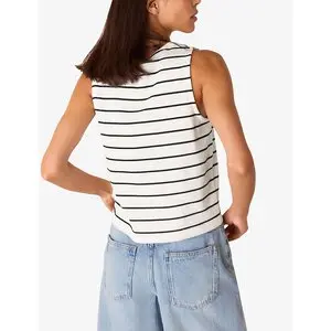 Whistles Striped Button-front Tank Top