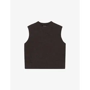 Whistles Sleeveless Round-neck Wool Tank - Brown