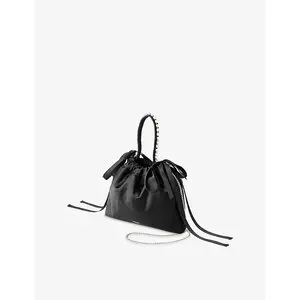 JIMMY CHOO Drawstring Mini Top Handle Bag - Black/black/silver