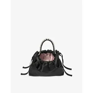 JIMMY CHOO Drawstring Mini Top Handle Bag - Black/black/silver
