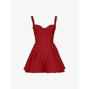 House Of Cb Sweetheart Neckline Flared Mini Dress - Haute Red