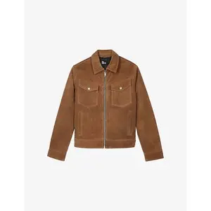 The Kooples Suede Zip-up Jacket - Camel