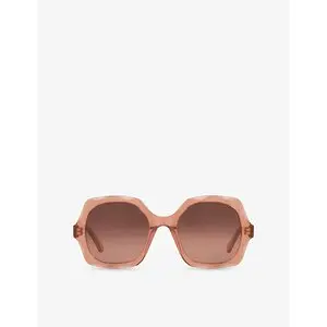 Chloé Square Frame Acetate Sunglasses - Brown