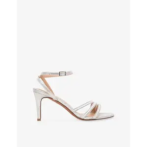 PHASE EIGHT Embellished Mid Heel Sandals - Silver