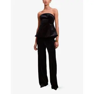 OMNES Etta Strapless Stretch-velvet Top
