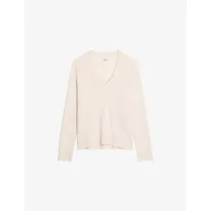 Zadig&Voltaire Mikyz V-neck Cashmere Jumper - Eggshell