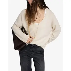 Zadig&Voltaire Mikyz V-neck Cashmere Jumper - Eggshell