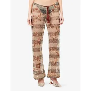 JADED LONDON Deva Striped Knit Trousers