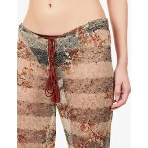 JADED LONDON Deva Striped Knit Trousers