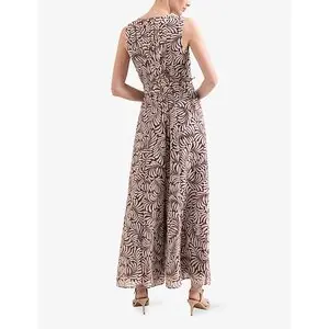 PHASE EIGHT Janine Leaf-print Woven Jumpsuit