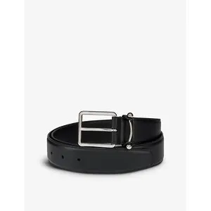 CHRISTIAN LOUBOUTIN Patent Leather Belt With Silver-tone Hardware - Black/silver
