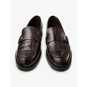 JIMMY CHOO Ivy Croc-embossed Leather Loafers - Sambuco
