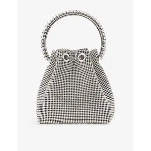 JIMMY CHOO Bon Bon Crystal Embellished Mesh Drawstring Bag