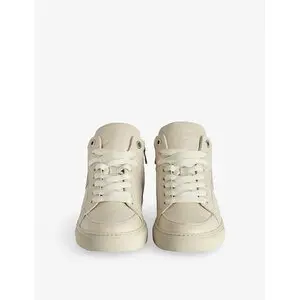 Zadig&Voltaire Mid-top Leather Trainers With Wing Embroidery