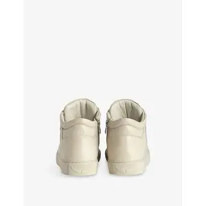 Zadig&Voltaire Mid-top Leather Trainers With Wing Embroidery