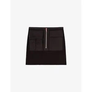 DIESEL® M-meryn Short Flap-pocket Cotton Mini Skirt - 900