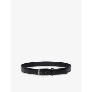 Sandro Rectangular Buckle Leather Belt - Black
