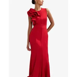 PHASE EIGHT Tyra Ruffle Neck Maxi Dress