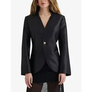 MALINA Nori Slim-fit Satin Blazer