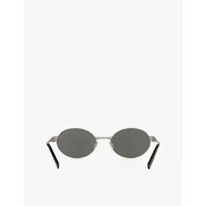 Saint Laurent Sl692 Oval-frame Sunglasses - Silver