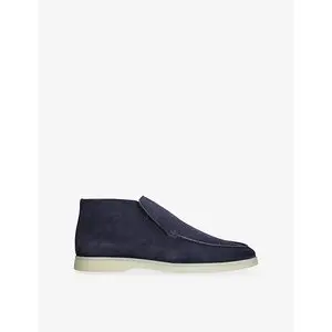 AURELIEN Suede City Loafers - Navy