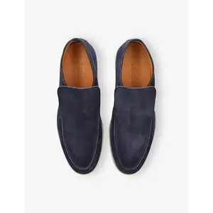 AURELIEN Suede City Loafers - Navy
