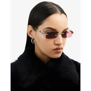 Gucci Rectangle-frame Metal Sunglasses