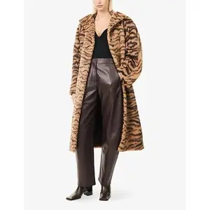 Alaïa Barrel Leg Leather Trousers - Acajou