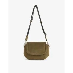 Whistles Nala Suede Cross-body Bag - Khaki/olive