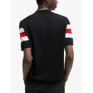 Hugo Button-neck Short-sleeve Stripe Cotton Polo
