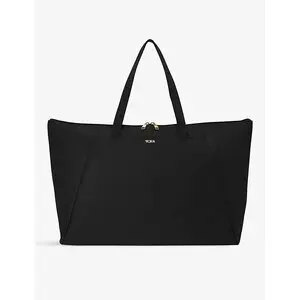 Tumi Double Zip Branded Nylon Tote - Black/gold