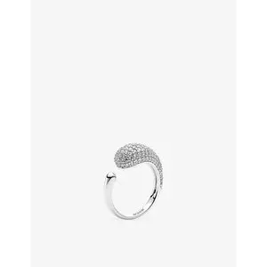 SIF JAKOBS Goccia Piccolo Rhodium-plated Sterling And Cubic Zirconia Ring - Silver