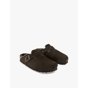 BIRKENSTOCK Boston Shearling-lined Suede Clogs - Mocca