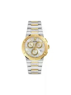 Versace Greca Chronograph Watch - Silver
