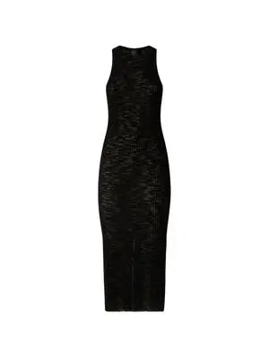 Pinko Sleeveless Ribbed Midi Dress - Black