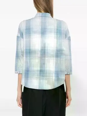 AGNES B. Check Batwing Shirt