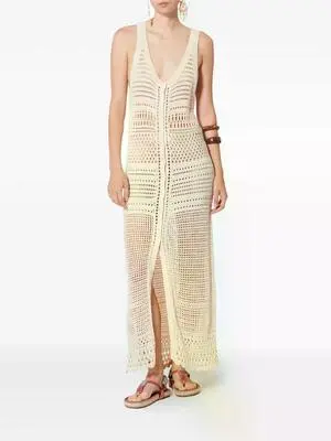 MARANT ETOILE Zaro Crochet Maxi Dress - Neutrals