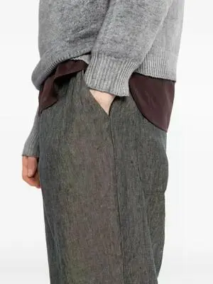 Barena Venezia Elasticated Waistband Linen Trousers - Grey