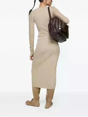 Acne Studios Ribbed Long Sleeve Midi Dress